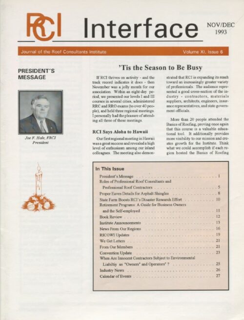 November/December 1993 IIBEC Interface | IIBEC