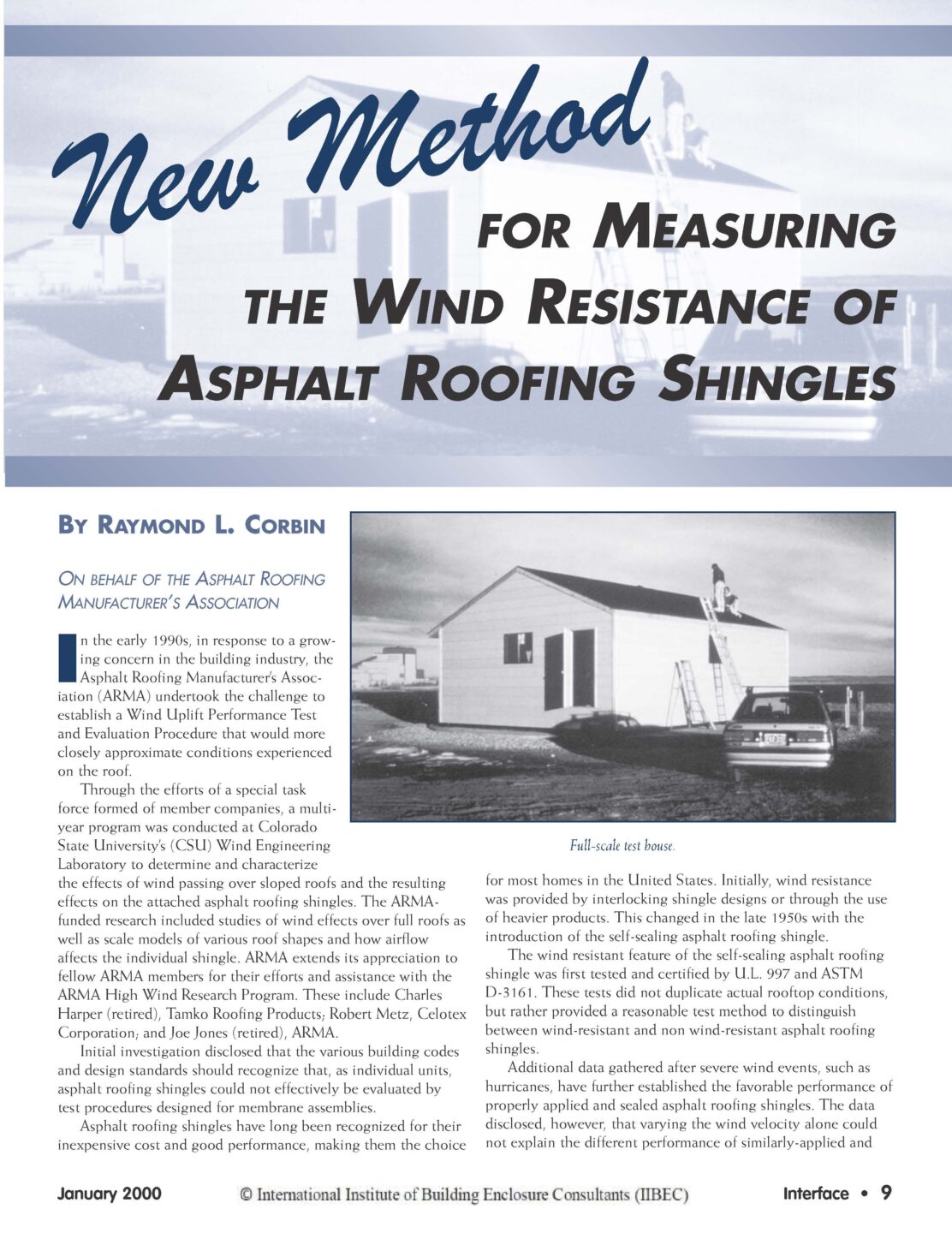 2000 01 Corbin Cover Page | IIBEC