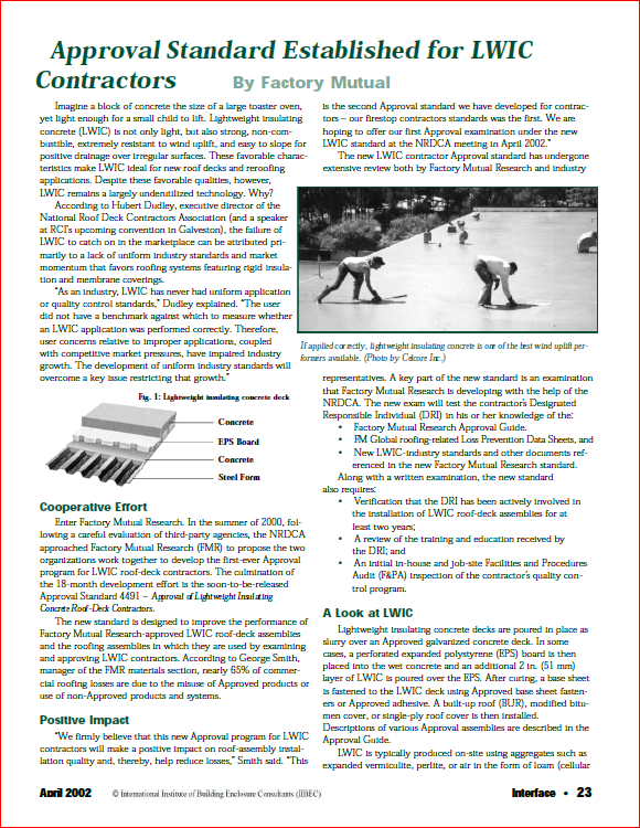 2002 04 Approval Standard | IIBEC