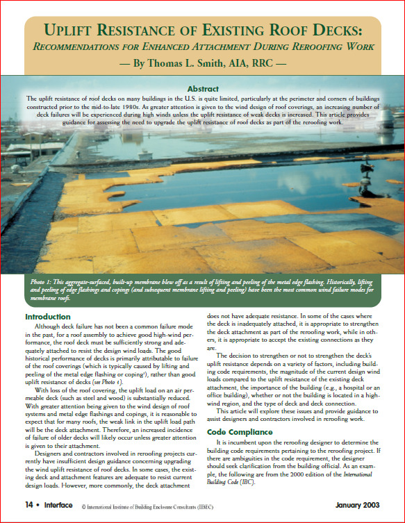 2003 01 Uplift Resistance | IIBEC