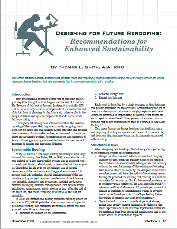 2003 11 Future Reroofing | IIBEC