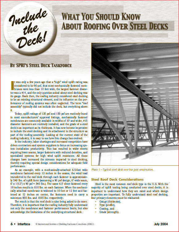 2004 07 Include The Deck | IIBEC