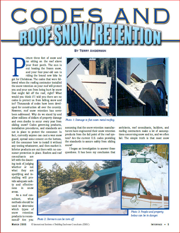 2005 03 Roof Snow Retention | IIBEC