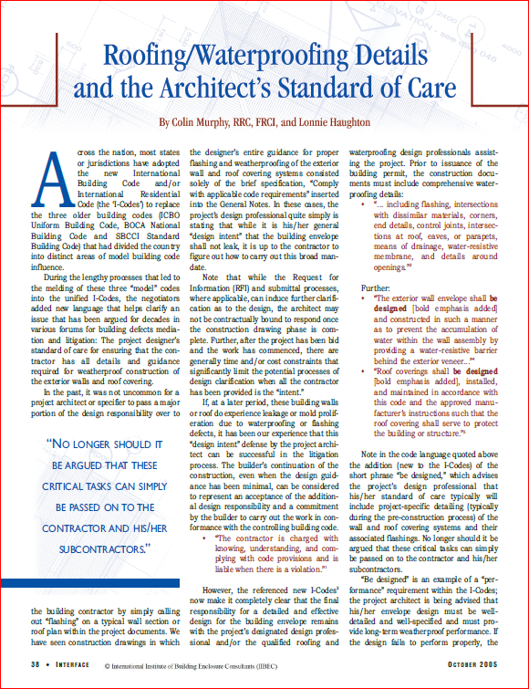2005 10 Architects Standard | IIBEC