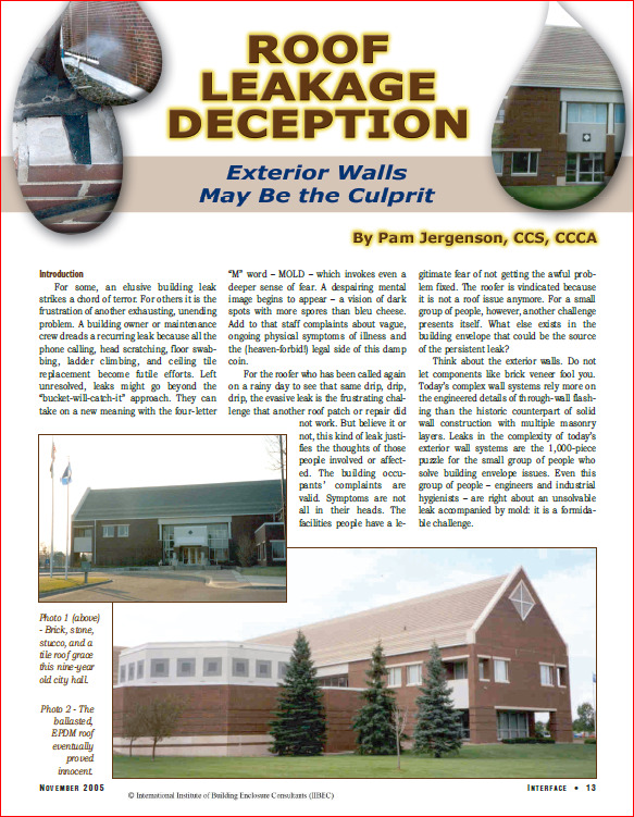 2005 11 Roof Leakage | IIBEC