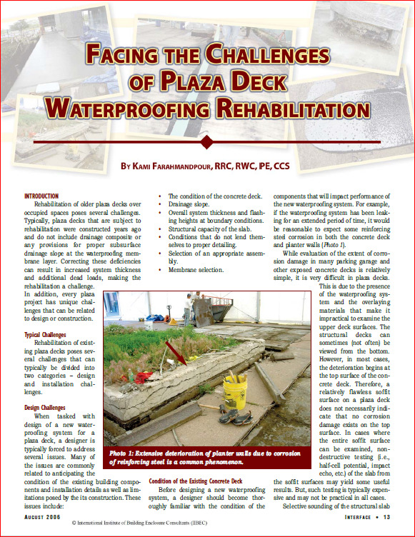 2006 08 Waterproofing Rehab | IIBEC