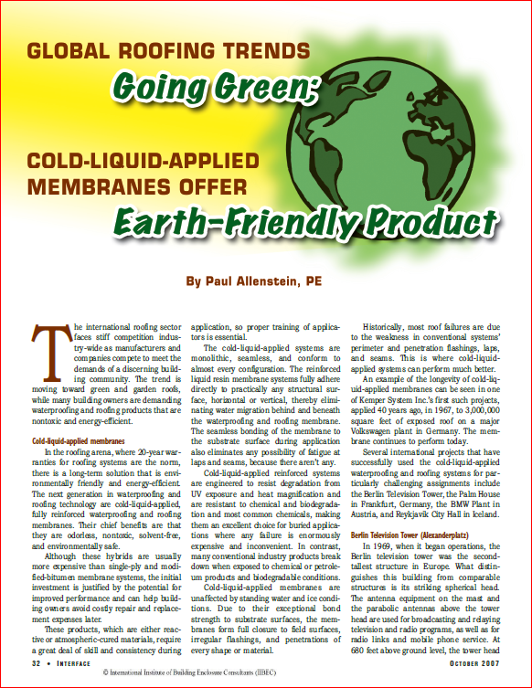 2007 10 Going Green | IIBEC