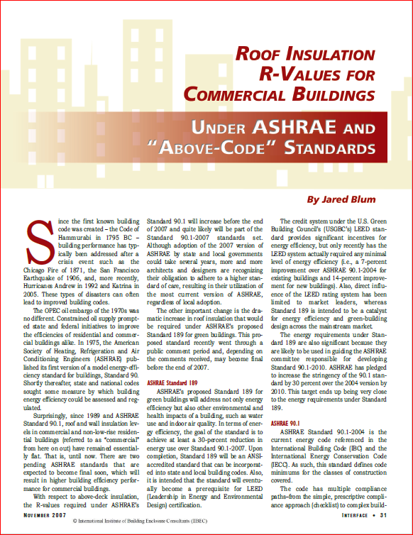 2007 11 R Values | IIBEC