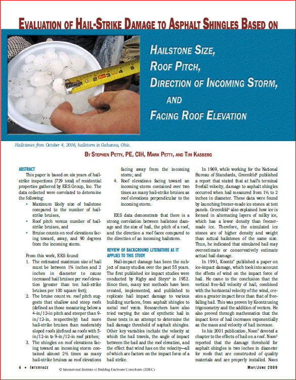 2009 05 Hail Stone Size | IIBEC