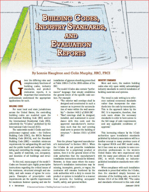 2010 01 Building Codes | IIBEC