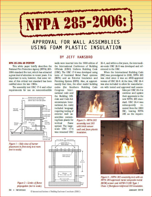 2010 01 NFPA 285 2006 | IIBEC