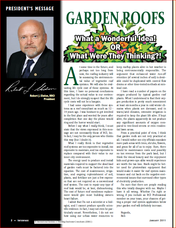 2011.01 Presidents Message | IIBEC