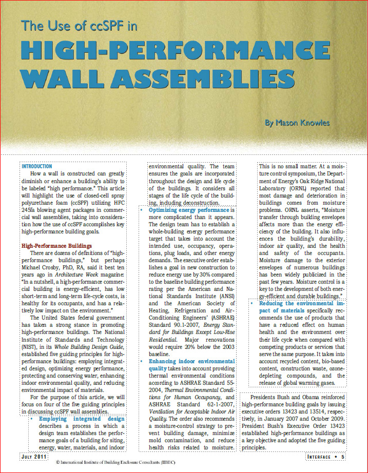 2011.07 High Performance | IIBEC