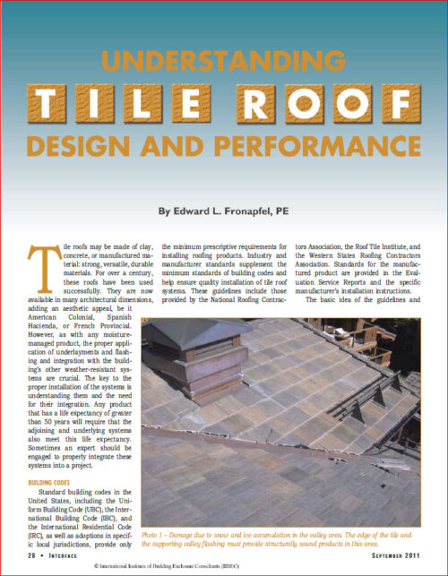 2011.09 Tile Roof | IIBEC