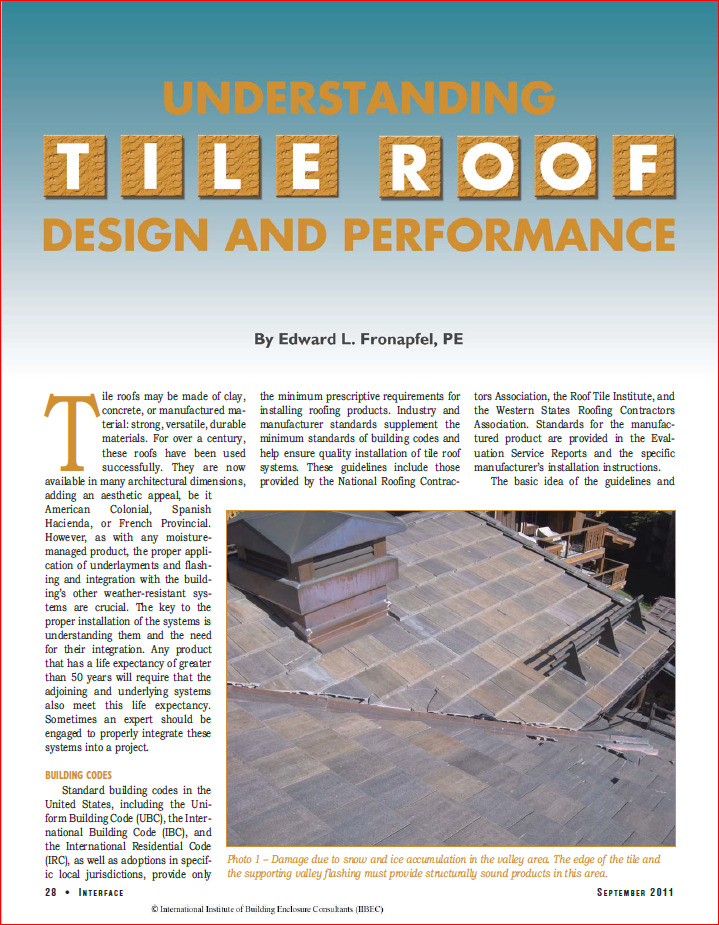 2011.09 Tile Roof | IIBEC