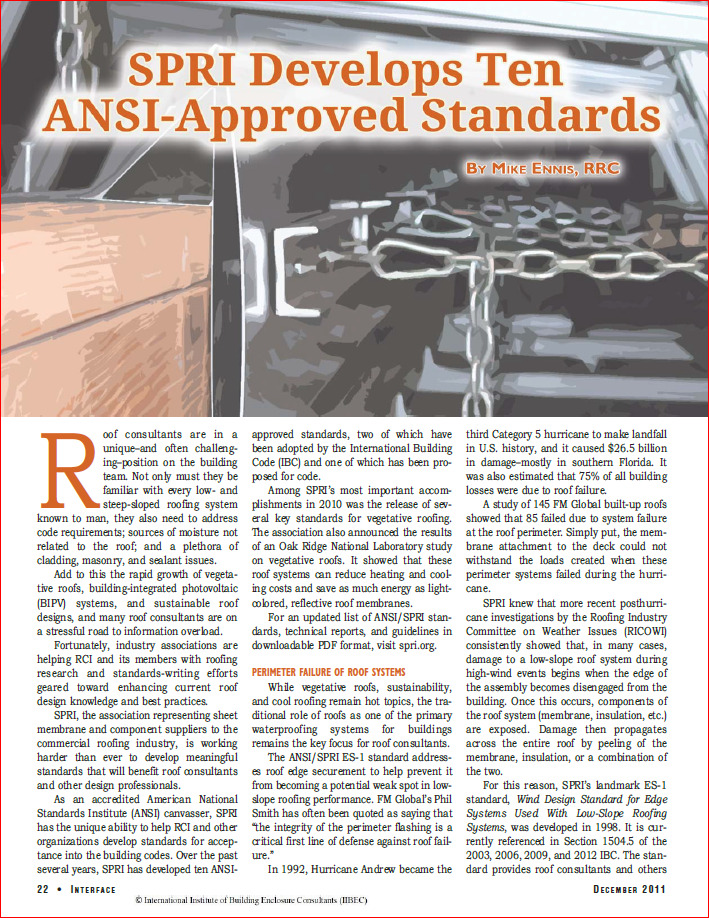 2011.12 SIGDERS Approved Standards | IIBEC