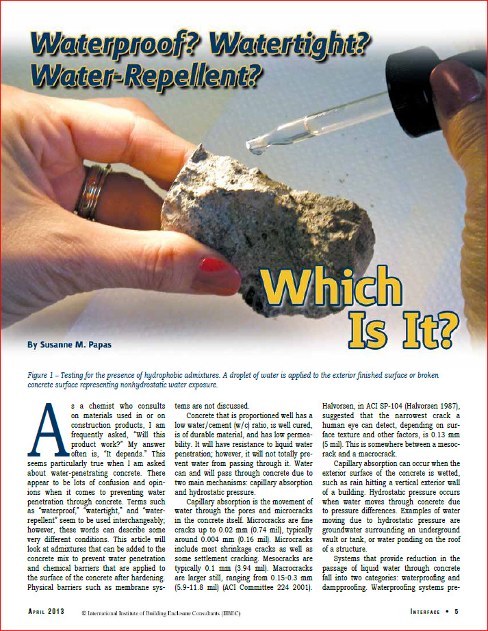 2013 04 Waterproof | IIBEC