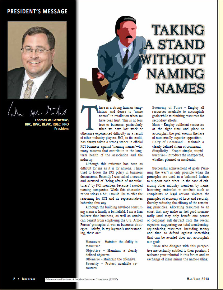 2013 05 Presidents Message | IIBEC