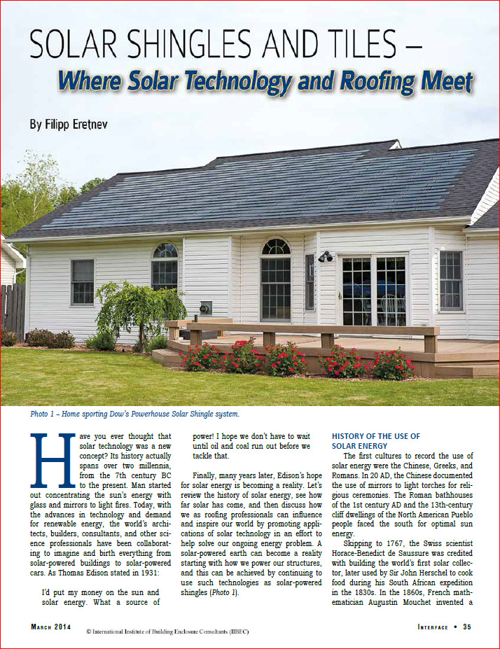 2014 03 Solar Shingles & Tiles | IIBEC