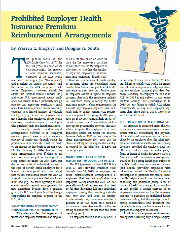 2015.09 Prohibited Employer Health | IIBEC