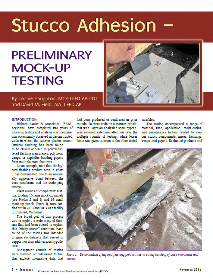 2015.11 Stucco Adhesion | IIBEC