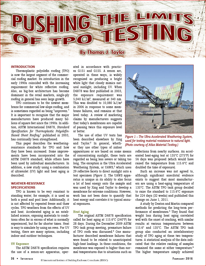 2016 02 TPO Testing | IIBEC