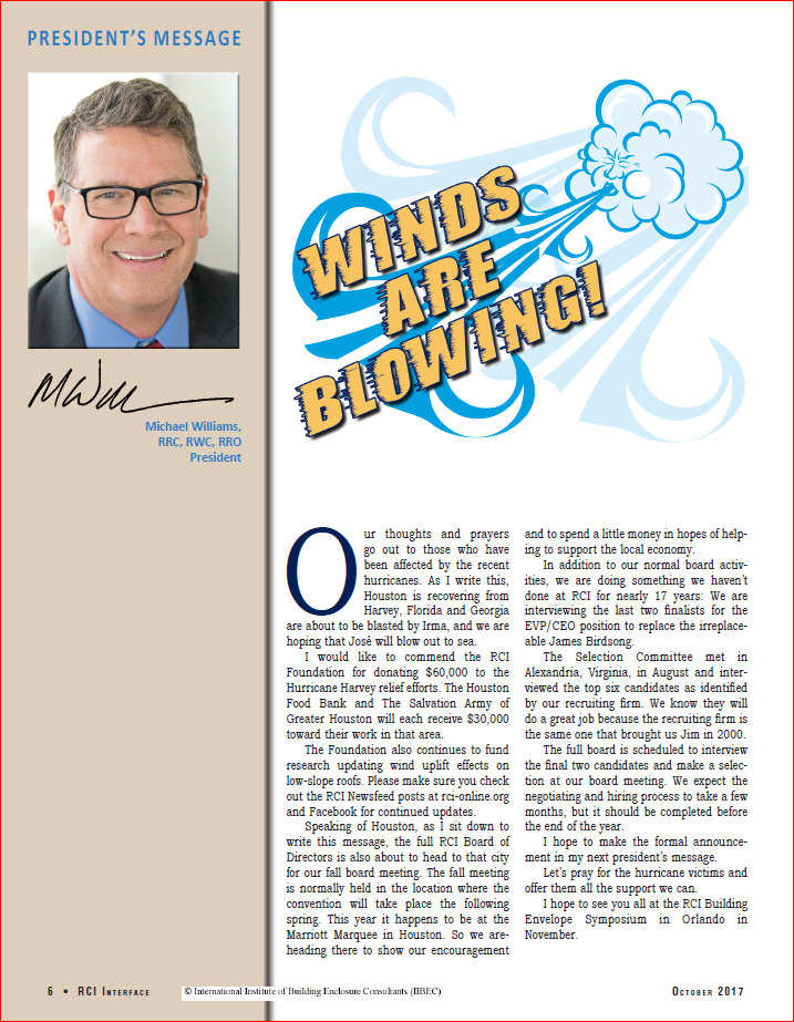 2017 10 Presidents Message | IIBEC