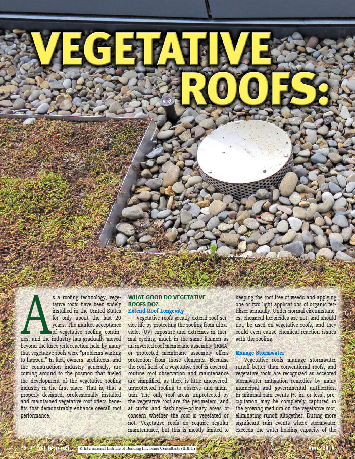 2018.04 Vegetative Roofs | IIBEC