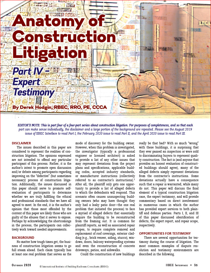 2020 10 Anatomy Of Construction Litigation | IIBEC