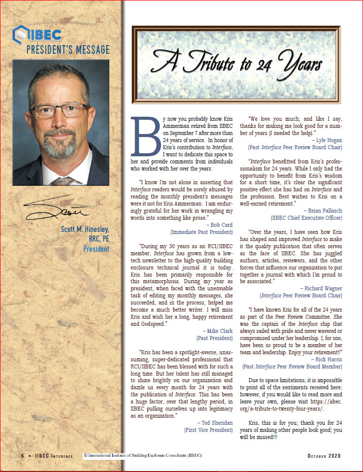 2020 10 Presidents Message | IIBEC