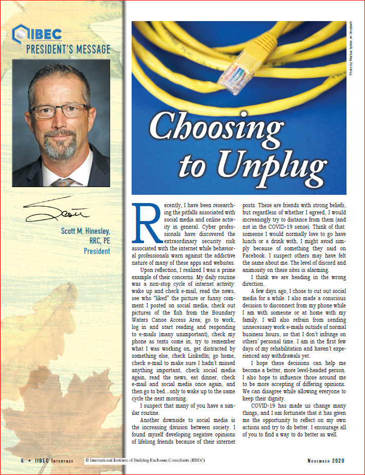 2020 11 Presidents Message | IIBEC