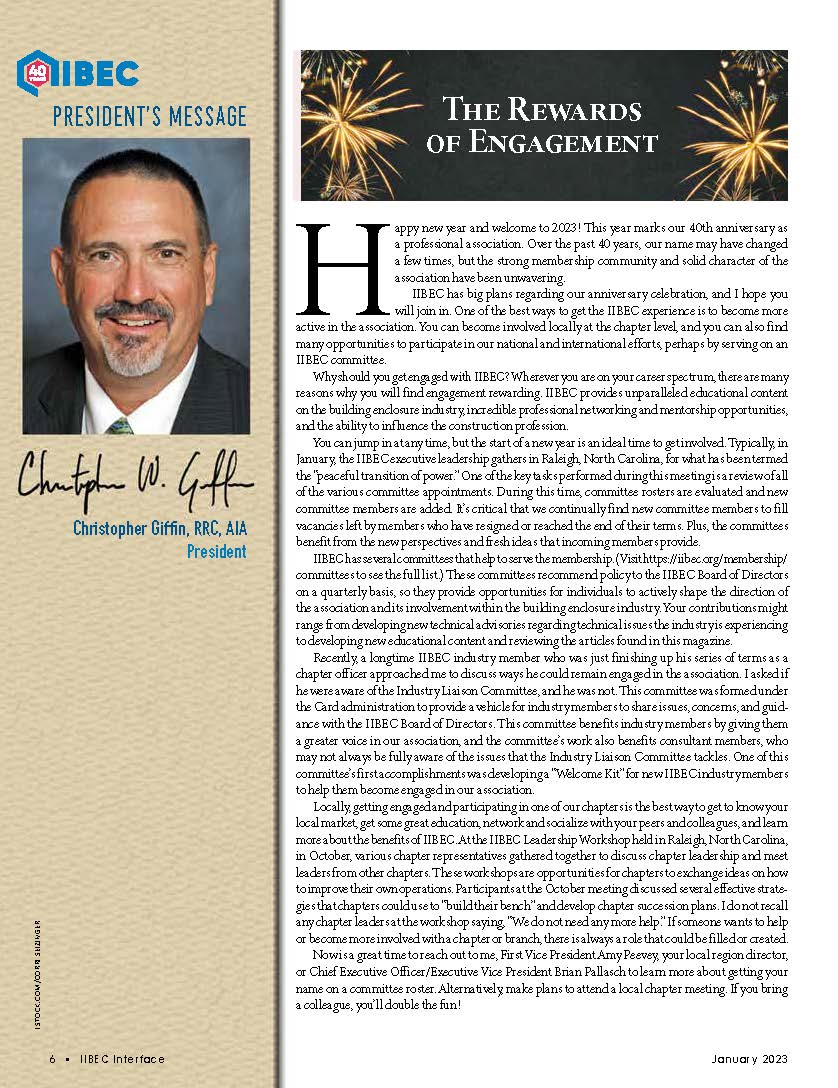 2023 01 Presidents Message | IIBEC