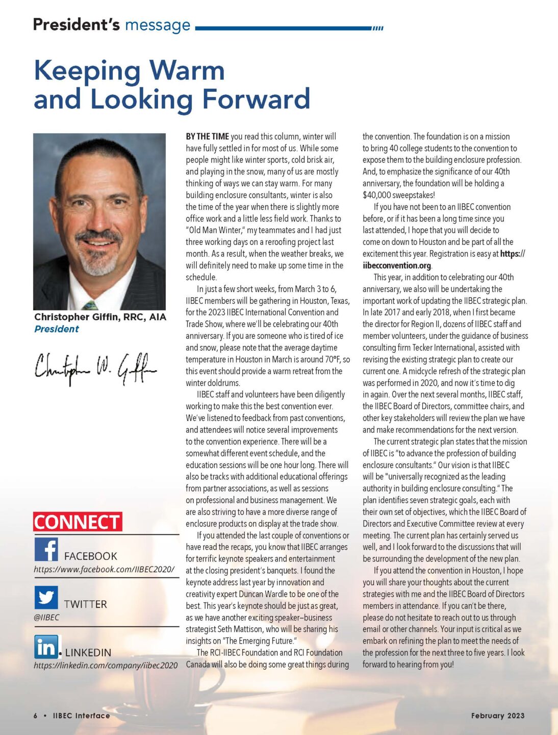 2023 02 Presidents Message | IIBEC