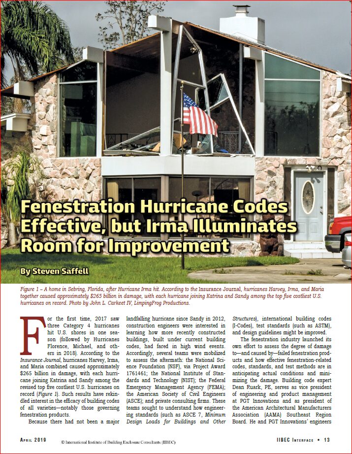 2019 04 Fenestration Hurricane Codes | IIBEC