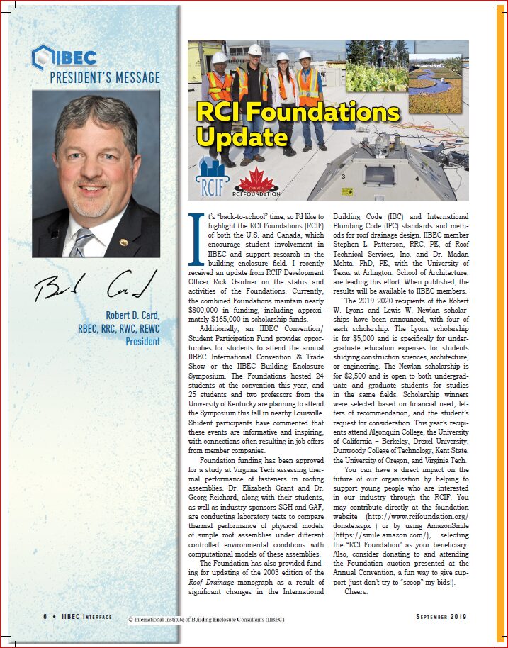 2019 09 Presidents Message | IIBEC