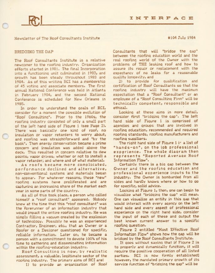 1984 07 Interface Newsletter 104 | IIBEC