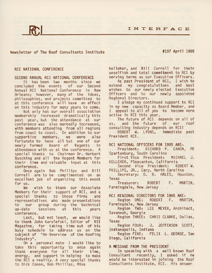 April 1984 IIBEC Interface | IIBEC