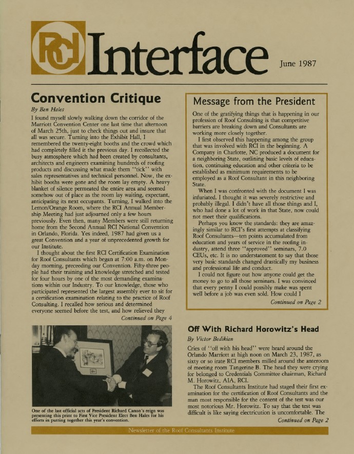 1987 06 Interface Newsletter | IIBEC