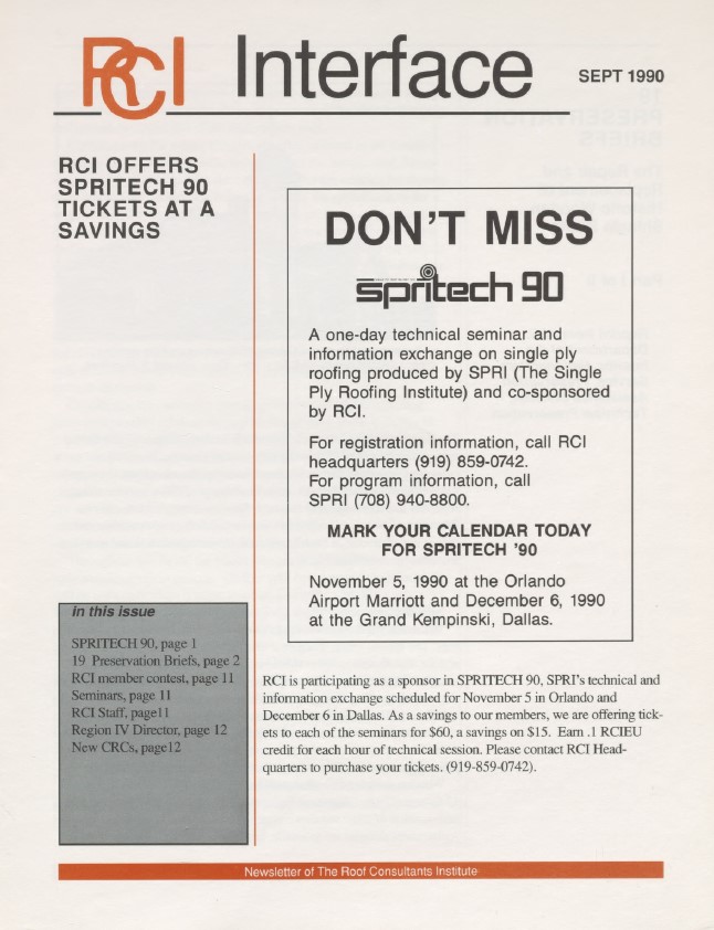 1990 09 Interface Newsletter | IIBEC