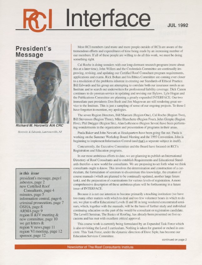 1992 07 Interface Newsletter | IIBEC