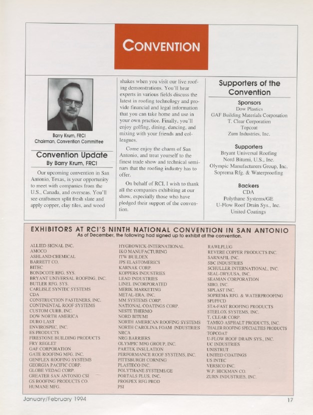1994 01 Convention Report | IIBEC