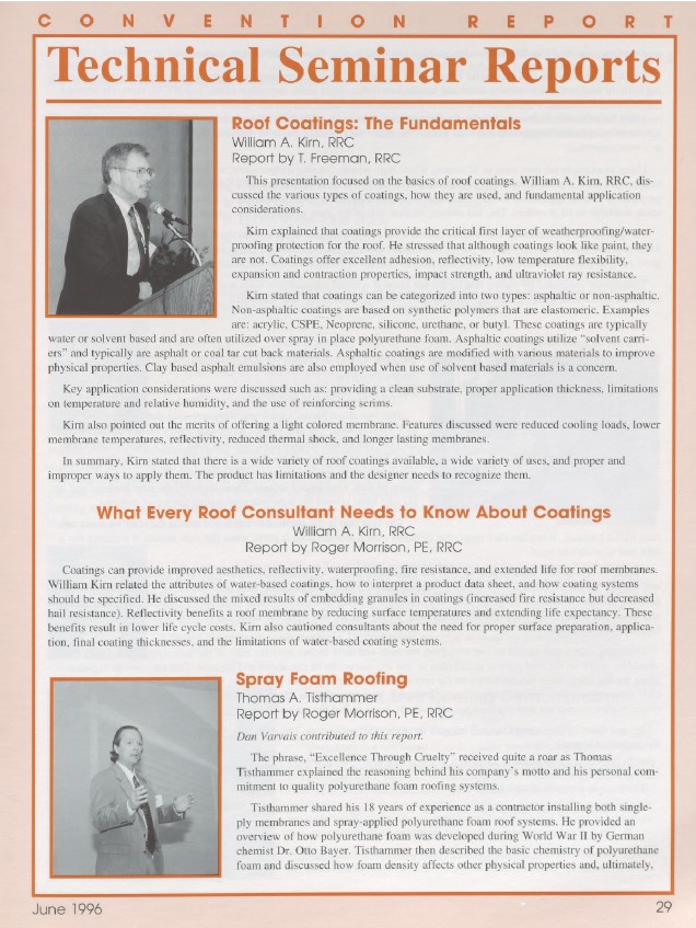 1996 06 Technical Seminar Reports | IIBEC