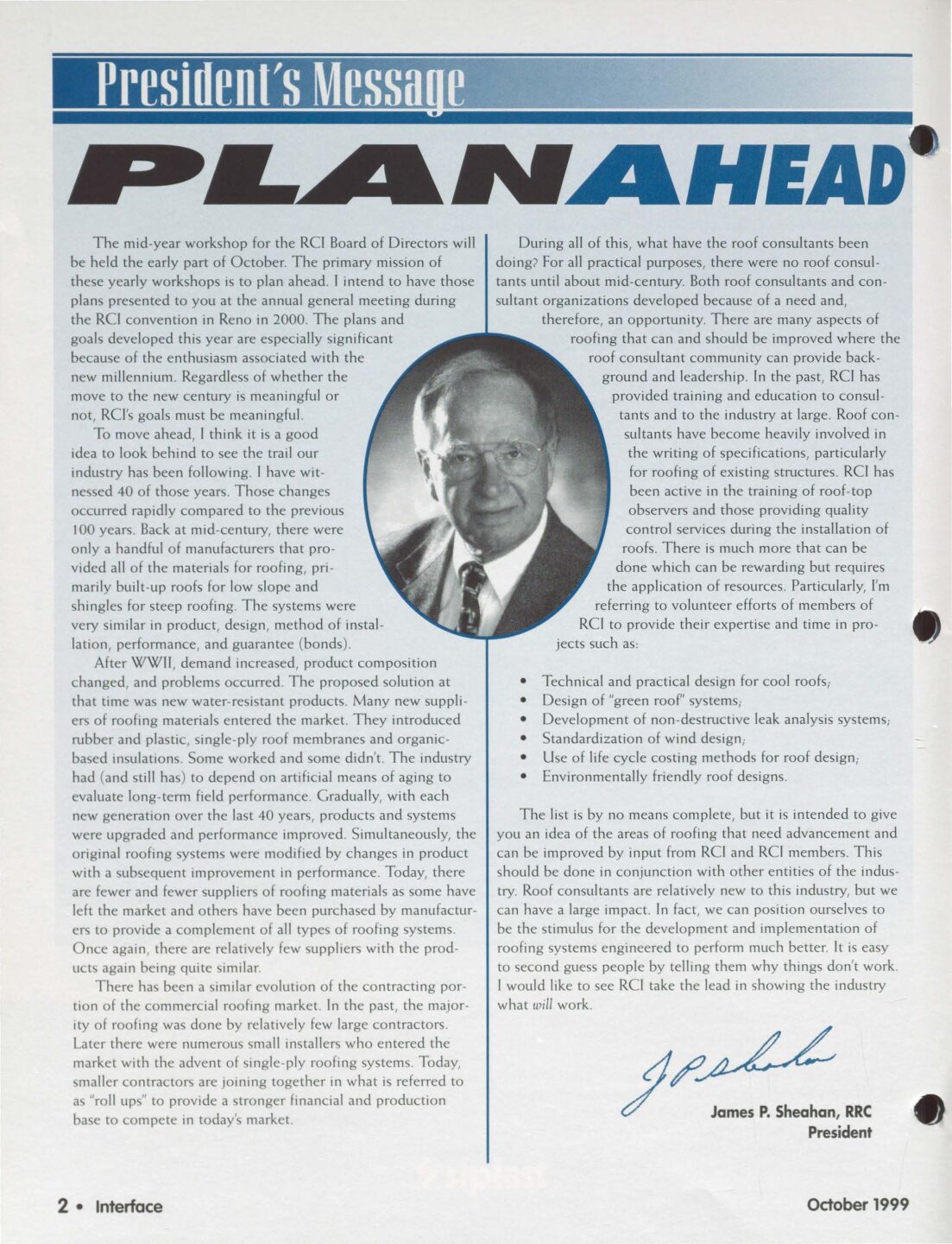 1999 10 President’s Message | IIBEC