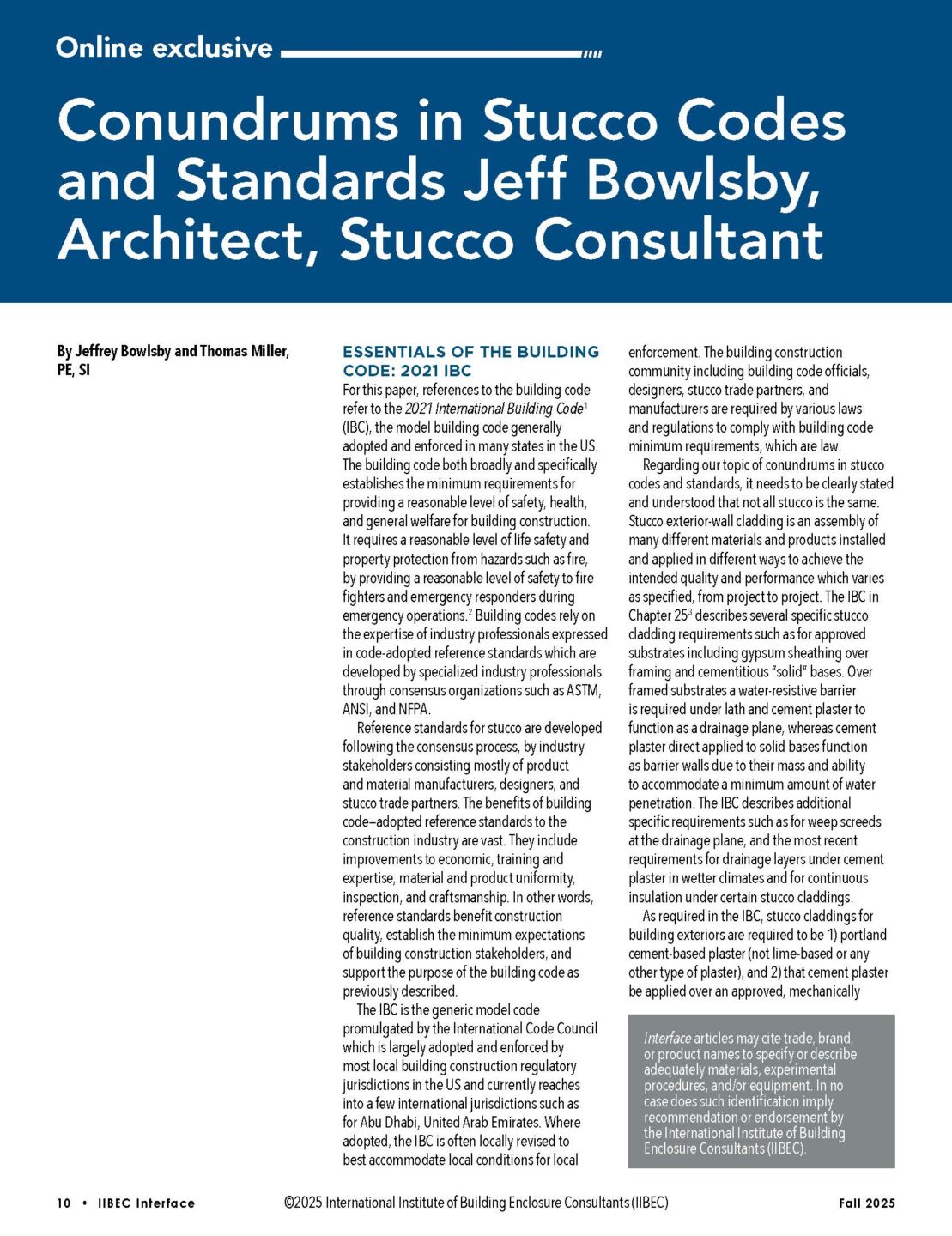 Bowlsby Miller First Page | IIBEC