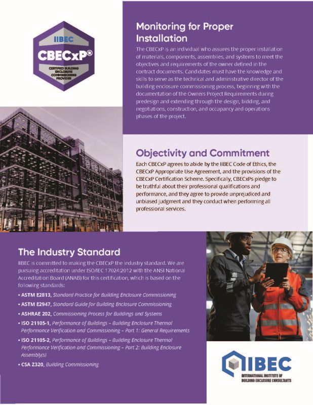 Certified Building Enclosure Commissioning Provider – CBECxP® | IIBEC