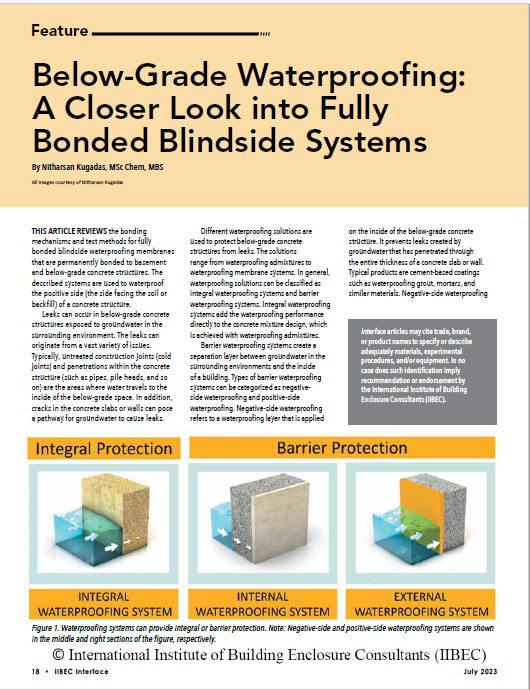 Below Grade Waterproofing | IIBEC