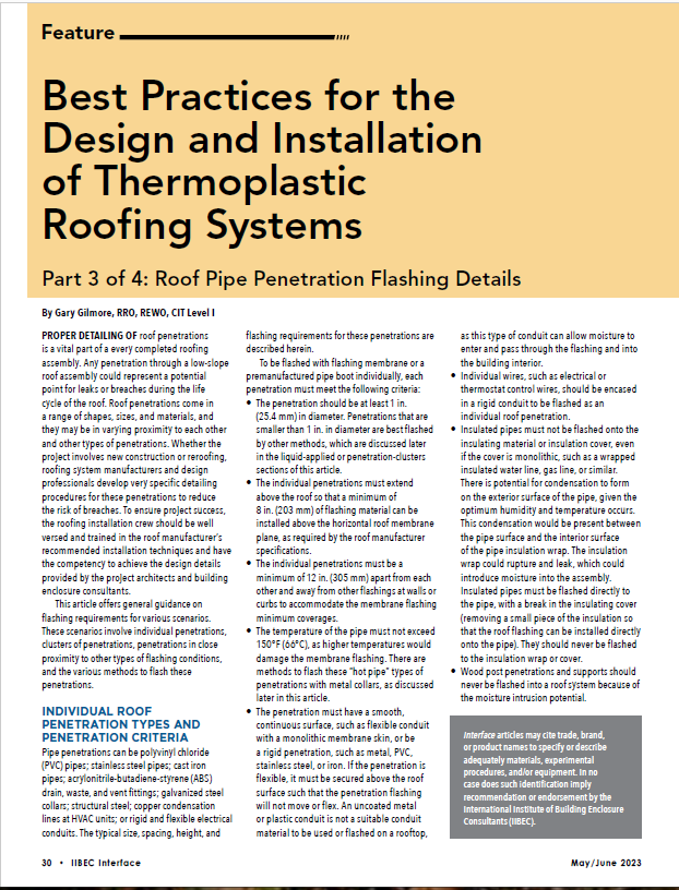 Design And Installation Of Thermoplastic | IIBEC