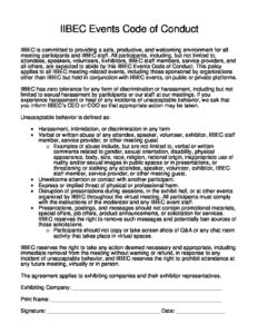 Exh Kit Code Of Conduct Signature | IIBEC