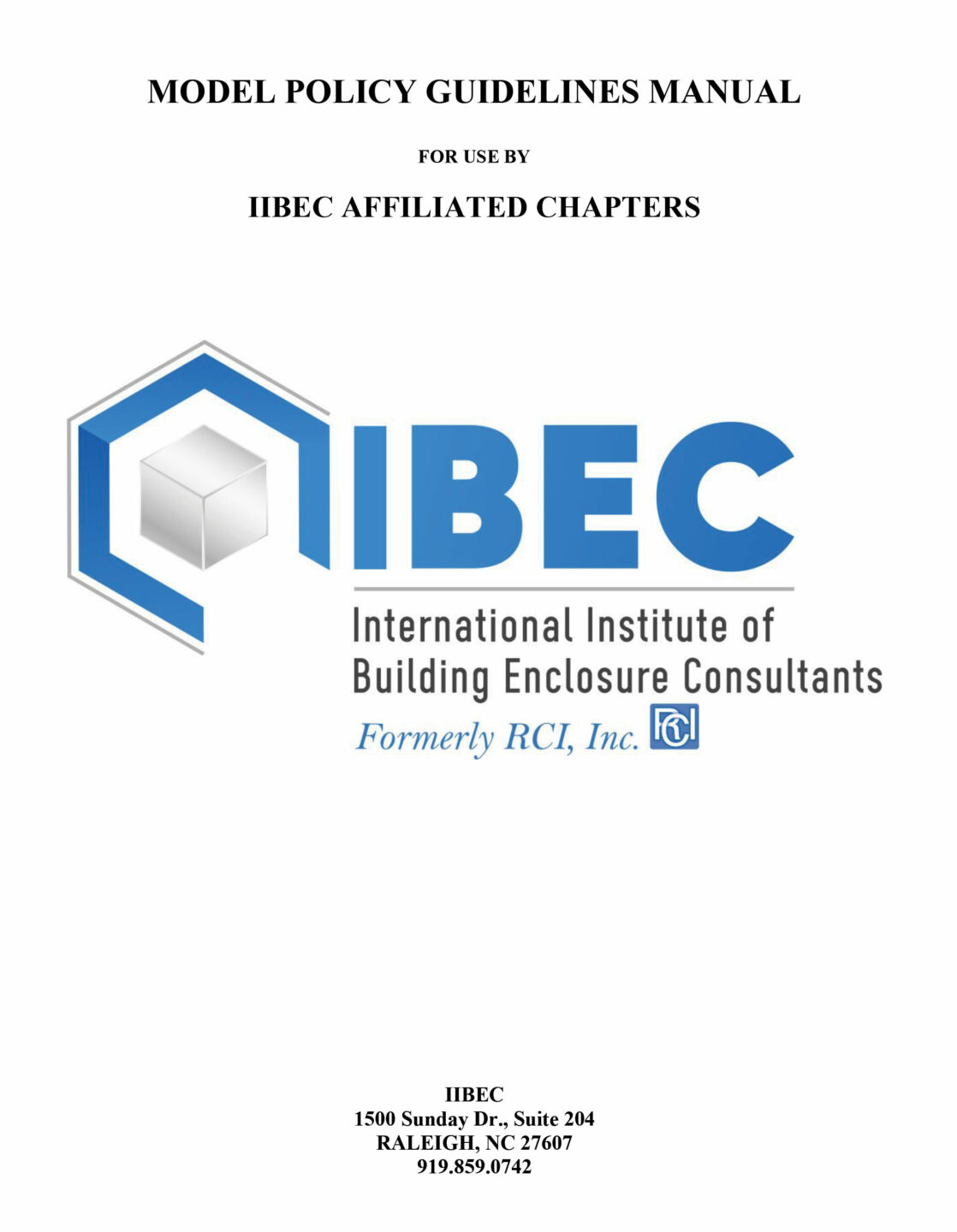 IIBEC Model Policy Guidelines Manual For Affiliated Chapters RevApril19 1 | IIBEC