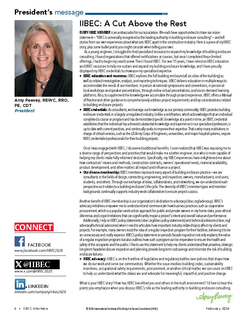 Presidents Message Final | IIBEC